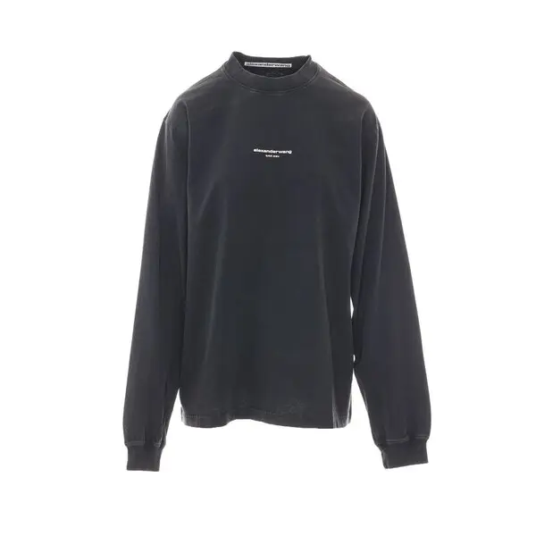 Alexander Wang Logo Long Sleeve T-shirt - Black
