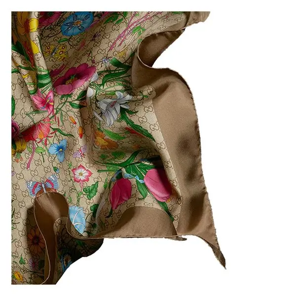 Gucci Printed Gg Silk Twill Carre