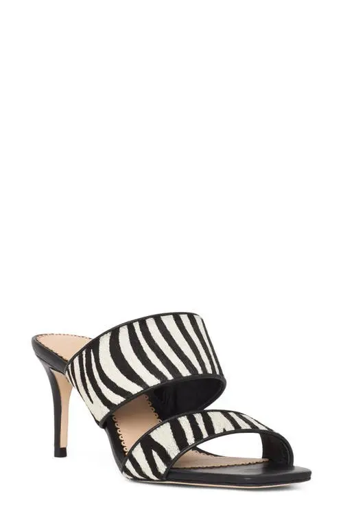 Cinq À Sept Sutton Zebra Haircalf Slide Sandal - Black/ivory