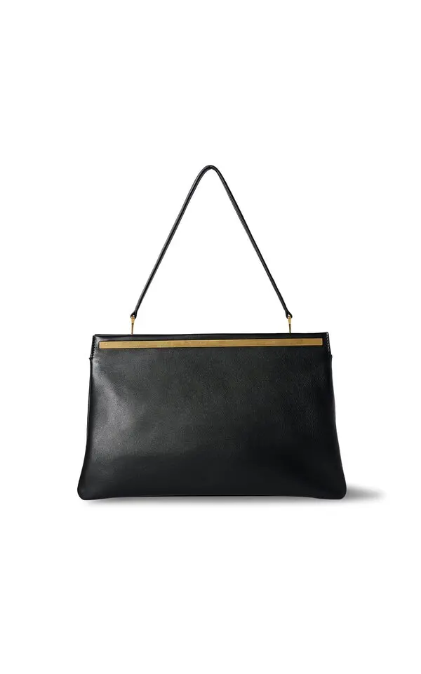THE ROW Elise Leather Shoulder Bag - Black