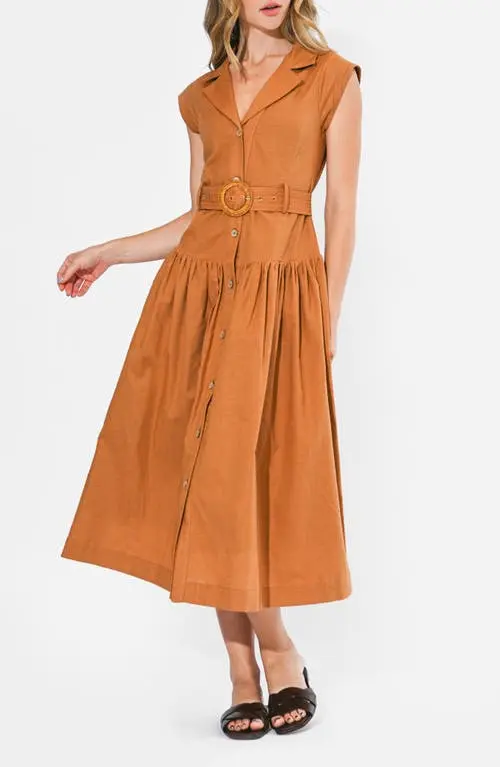 Adelyn Rae Kennedy Belted Midi Shirtdress