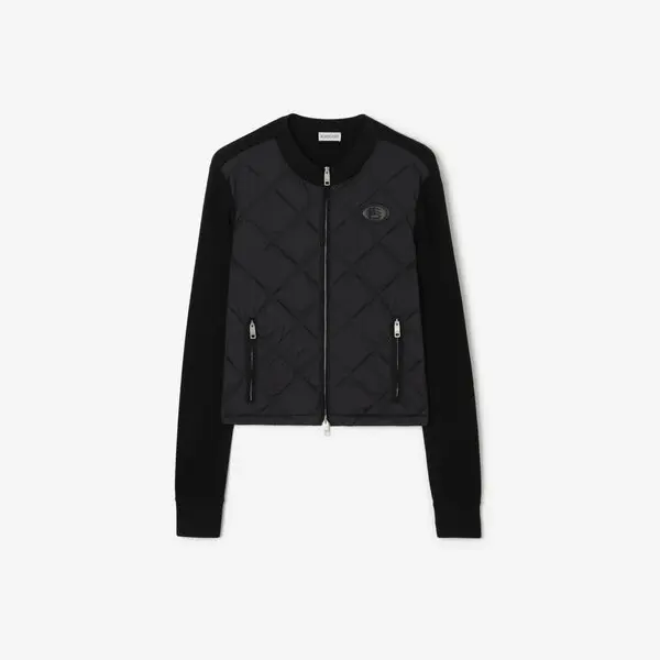 Burberry Quilted Nylon And Wool Jacket - Black