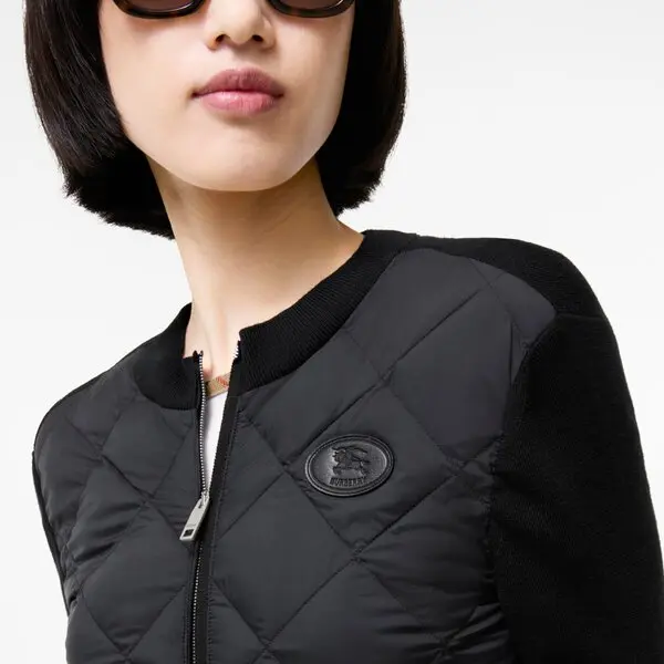 Burberry Quilted Nylon And Wool Jacket - Black