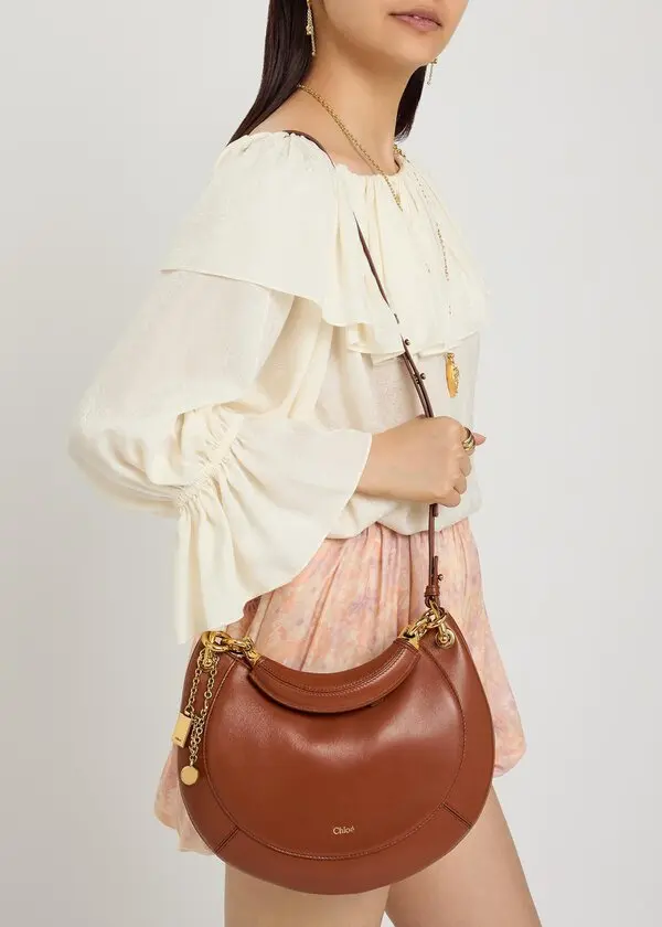 Chloé Banana Leather Shoulder Bag - Orange