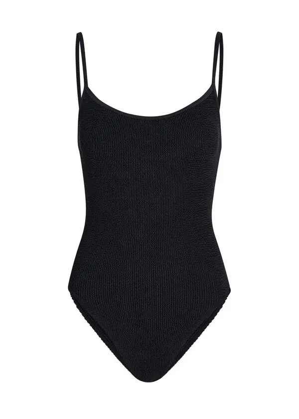 Hunza G Pamela Seersucker Swimsuit - Black