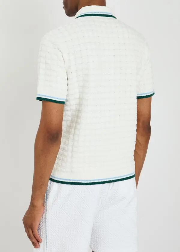 Casablanca Logo-appliquéd Bouclé Polo Shirt