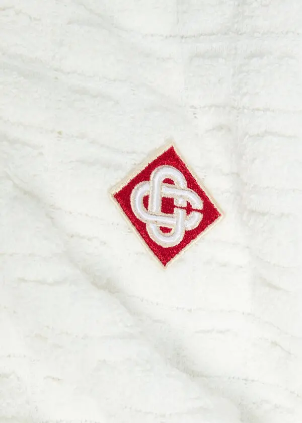 Casablanca Logo-appliquéd Bouclé Polo Shirt