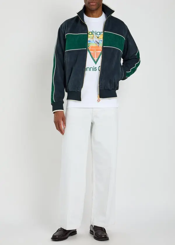 Casablanca Panelled Suede Track Jacket