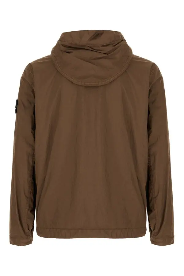 Stone Island Hooded Zip-up Jacket With Logo Detail
