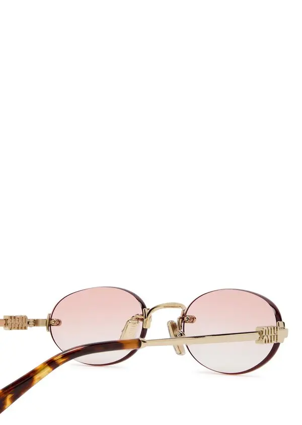 Miu Miu Rimless Oval Sunglasses