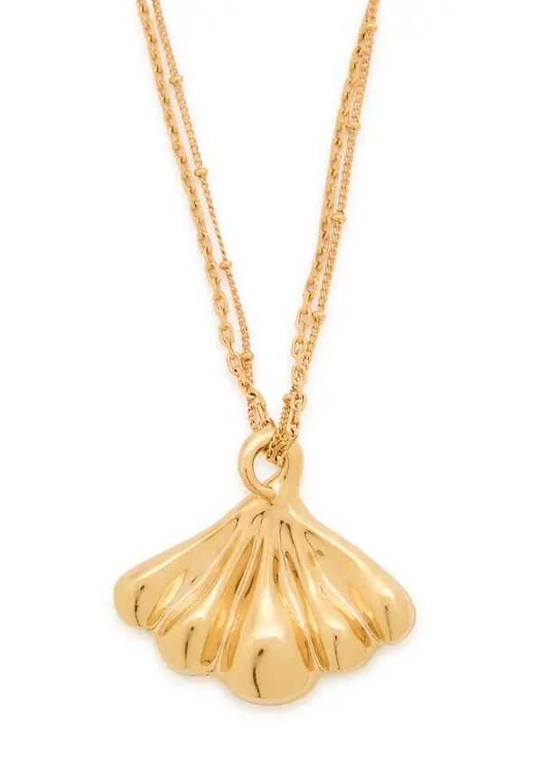 Chloé Shell Pendant Necklace - Gold
