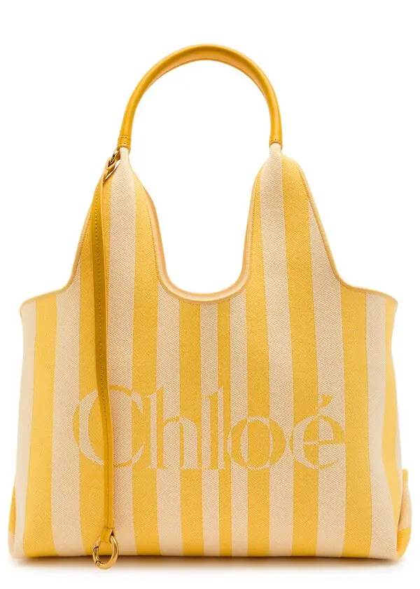 Chloé Striped Jacquard Canvas East-west Tote Bag - Yellow