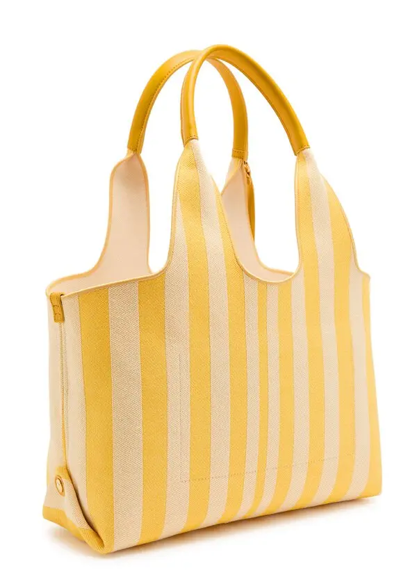 Chloé Striped Jacquard Canvas East-west Tote Bag - Yellow