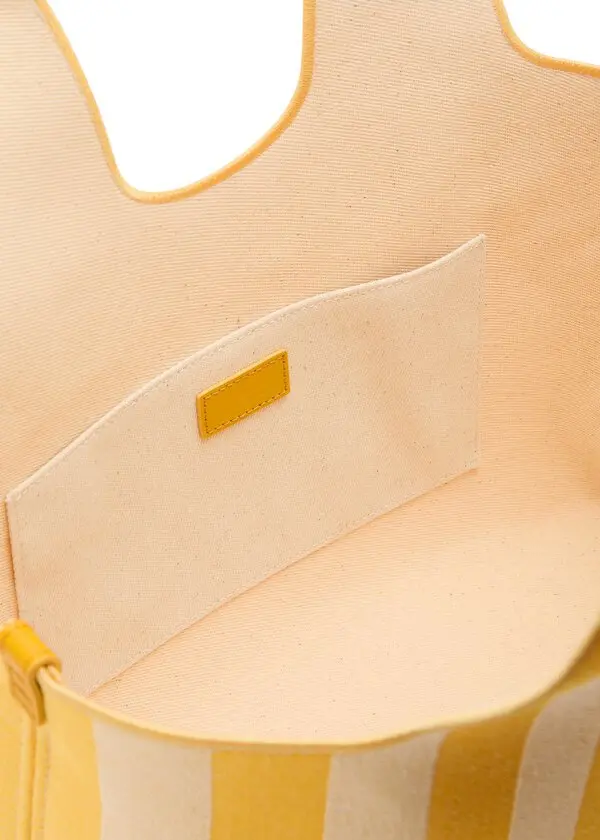 Chloé Striped Jacquard Canvas East-west Tote Bag - Yellow