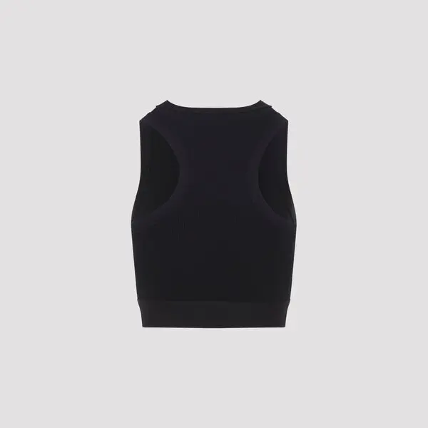 Givenchy Cotton Ribbed Cropped Top - Black