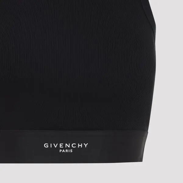 Givenchy Cotton Ribbed Cropped Top - Black