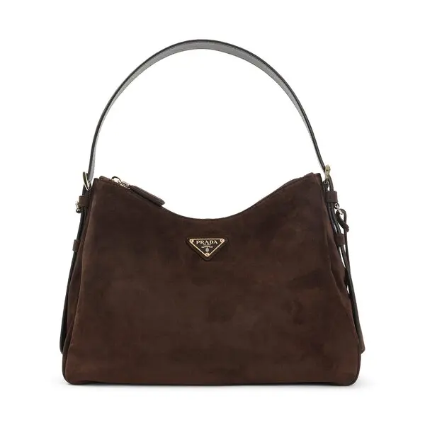 Prada Suede Shoulder Bag - Brown