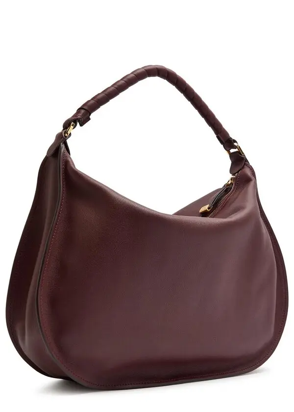 Chloé Marcie Medium Leather Shoulder Bag - Dark Purple