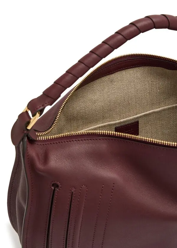 Chloé Marcie Medium Leather Shoulder Bag - Dark Purple