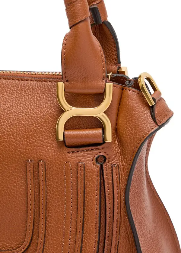 Chloé Marcie Small Grained Leather Shoulder Bag - Tan