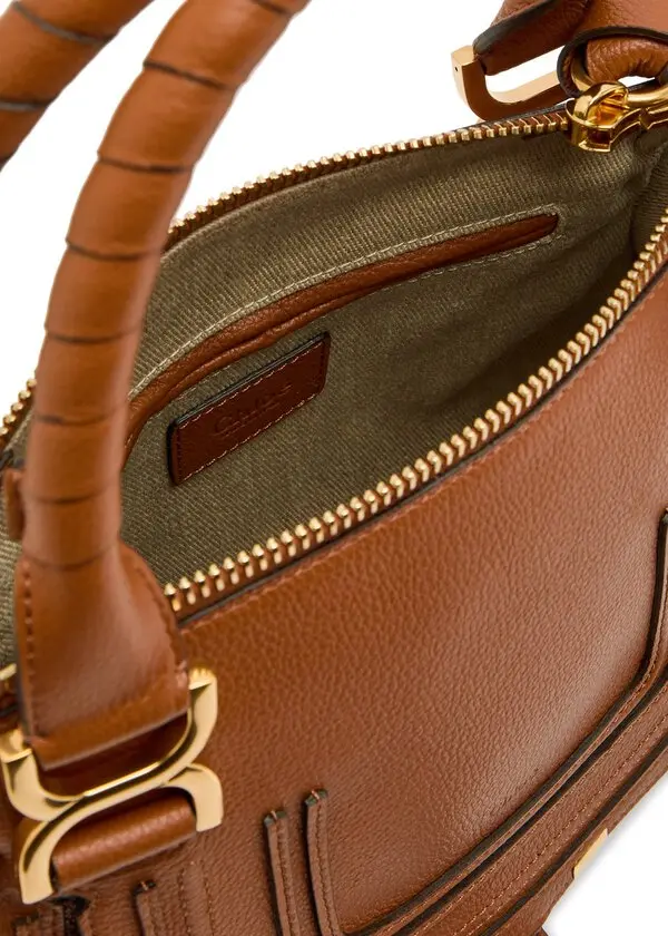 Chloé Marcie Small Grained Leather Shoulder Bag - Tan
