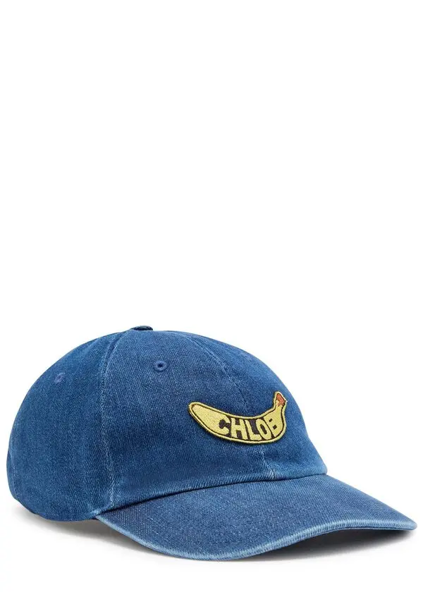 Chloé Baseball Cap With Banana Appliqu - Denim