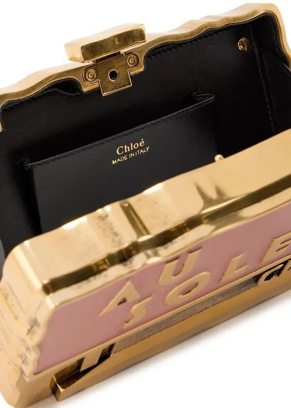 Chloé Soleil Minaudière Brass Clutch - Gold