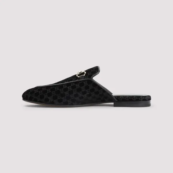 Gucci Princetown Gg Velvet Mules - Black