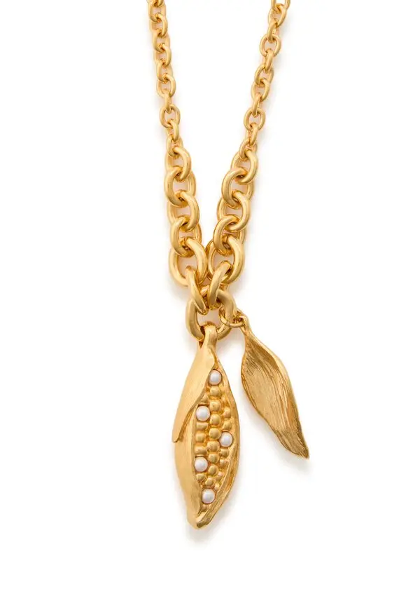 Chloé Corn Pendant Necklace With Resin Pearls - Gold
