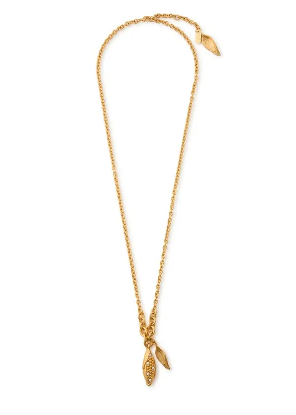 Chloé Corn Pendant Necklace With Resin Pearls
