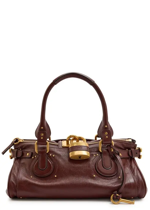 Chloé Paddington Grained Leather Shoulder Bag - Brown