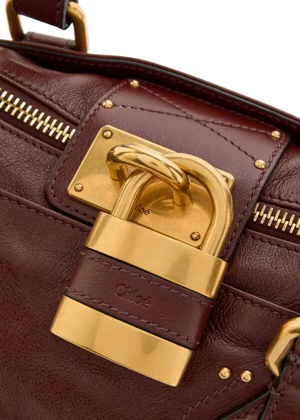 Chloé Paddington Grained Leather Shoulder Bag - Brown