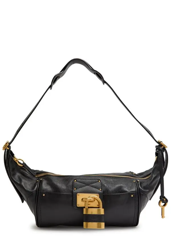Chloé Paddington East-west Grained Leather Shoulder Bag - Black