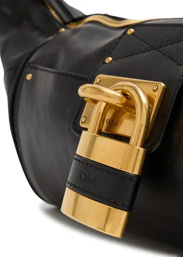 Chloé Paddington East-west Grained Leather Shoulder Bag - Black