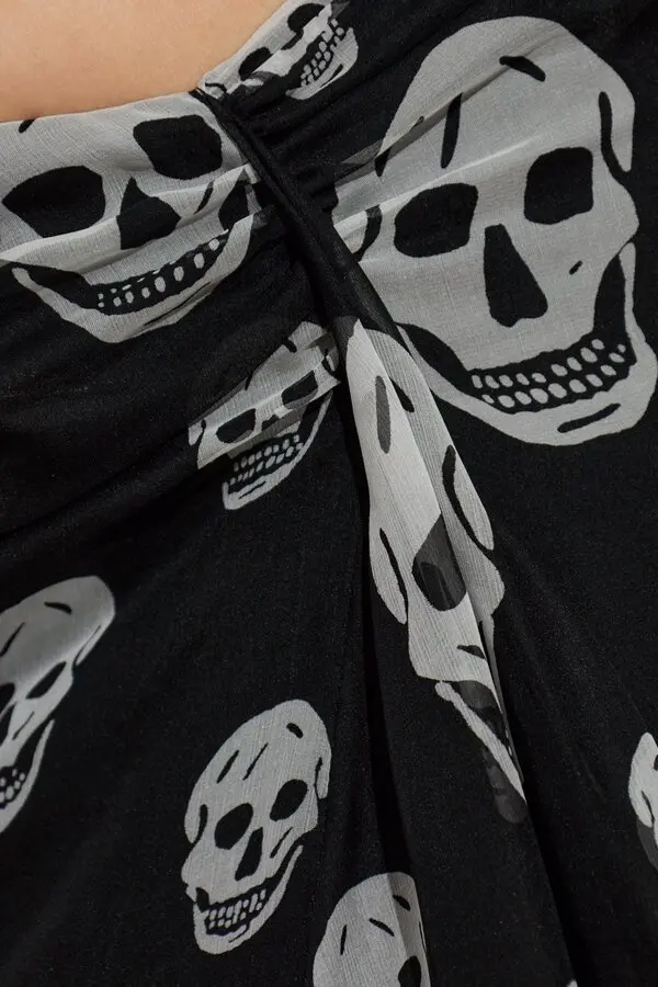 Alexander McQueen Silk Skirt With Monogram