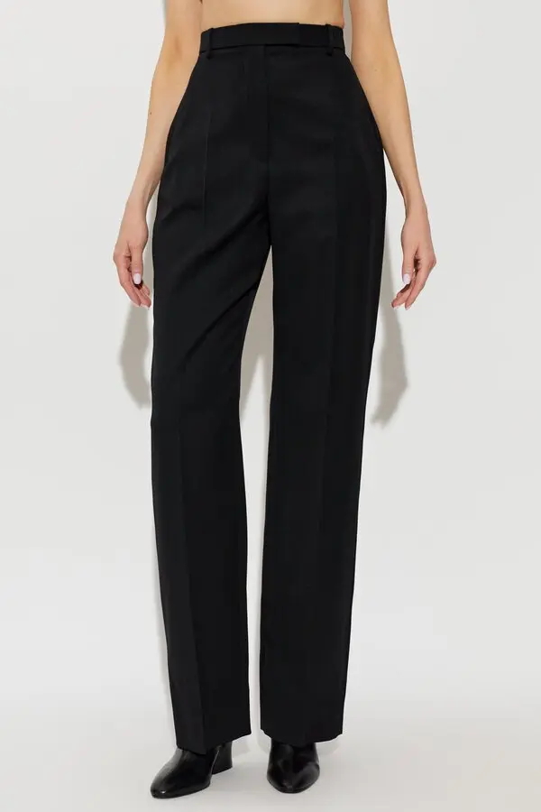 Alexander McQueen Wool Pleated Trousers