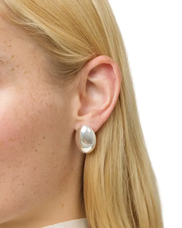LIÉ STUDIO Camille Oval Stud Earrings - Silver