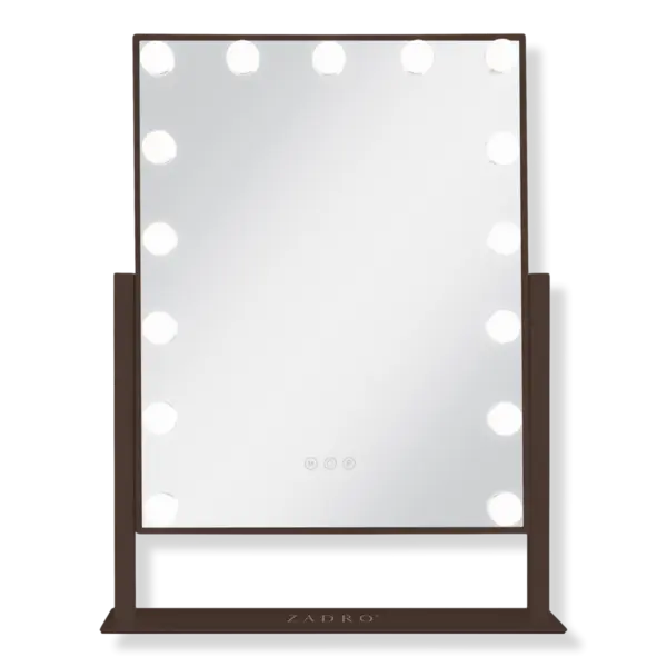 ZADRO Hollywood Led Vertical Vanity Makeup Mirror - Chocolate