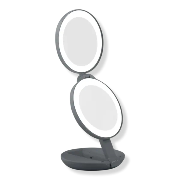 ZADRO Folding Led Lighted Travel Mirror With 10x/1x - Black Shadow