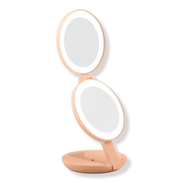 ZADRO Folding Led Lighted Travel Mirror With 10x/1x - Peach