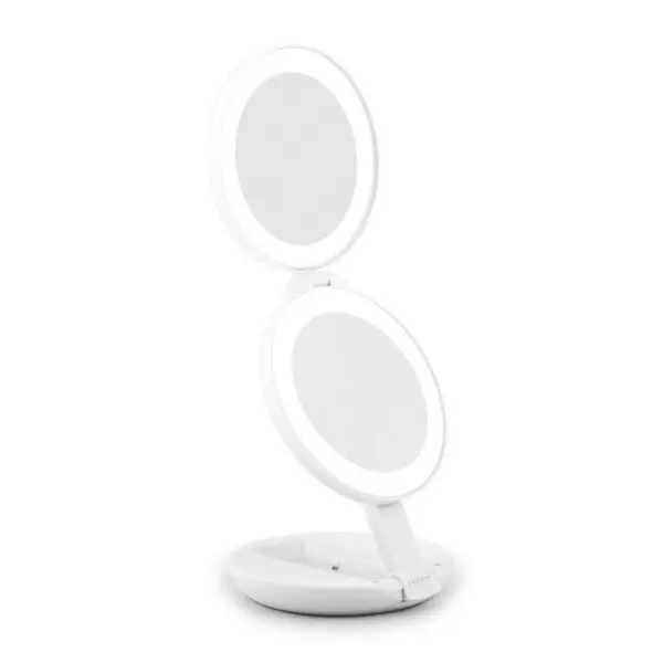 ZADRO Folding Led Lighted Travel Mirror With 10x/1x - White