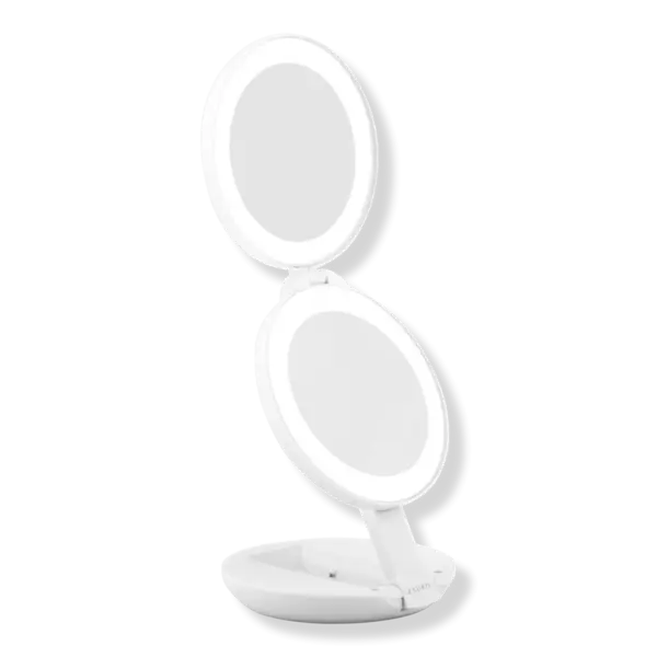 ZADRO Folding Led Lighted Travel Mirror With 10x/1x - White