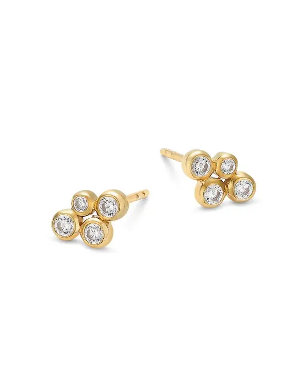 Bloomingdale'S Diamond Bezel Cluster Stud Earrings In 14k Yellow 0.25 Tcw