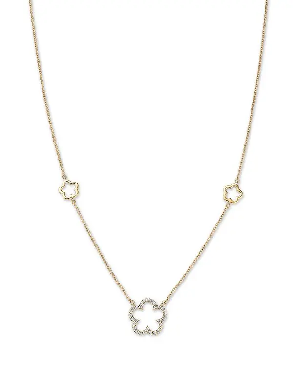 Bloomingdale'S 14k Yellow Diamond Flower Pendant Necklace - Gold