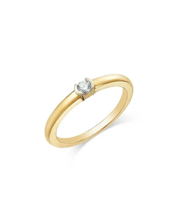 Bloomingdale'S Diamond Bezel Stacking Ring In 14k Yellow 0.15 Tcw - Gold