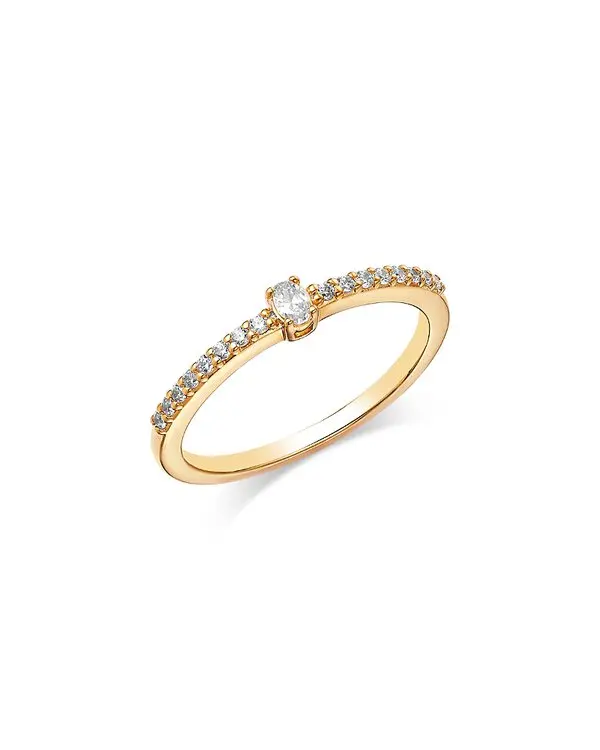 Bloomingdale'S Diamond Pave Band Stacking Ring In 14k Yellow 0.25 Tcw - Gold