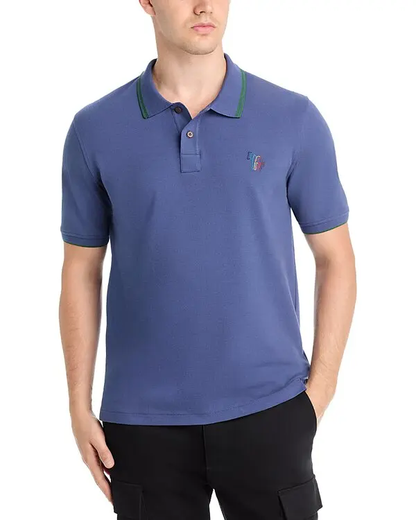 Paul Smith Regular Fit Logo Polo Shirt - Indigo