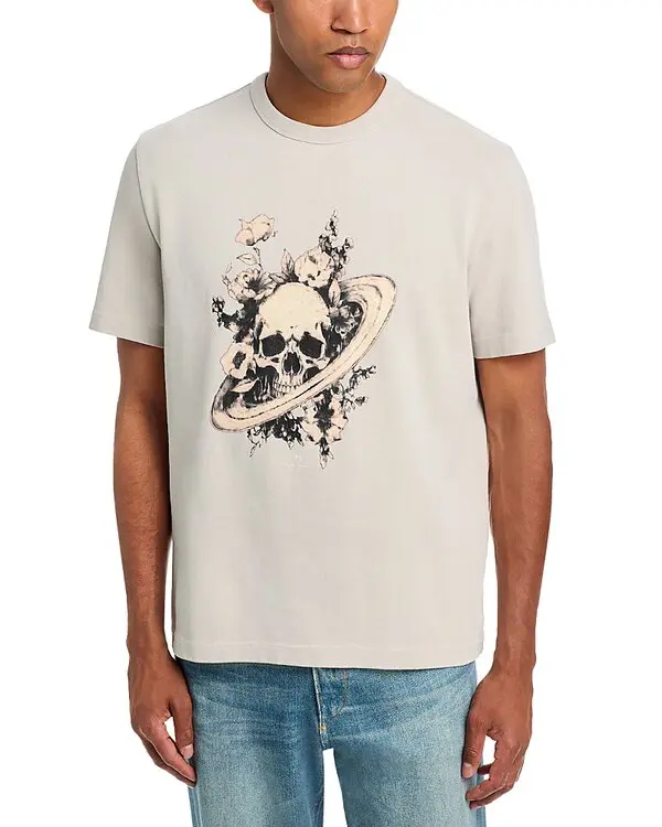 Paul Smith Floral Skull Graphic T-shirt - Grey