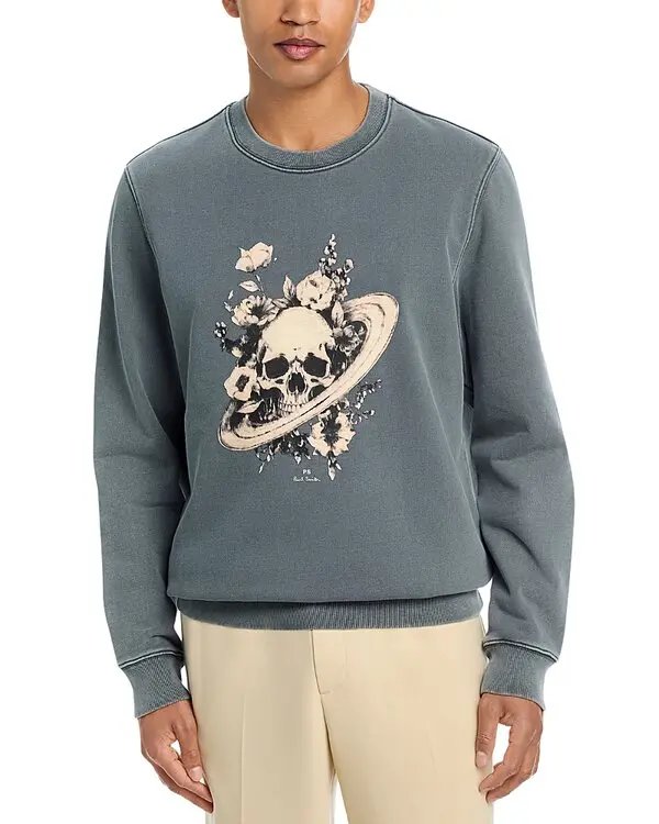 Paul Smith Floral Skull Graphic Sweatshirt - Slate