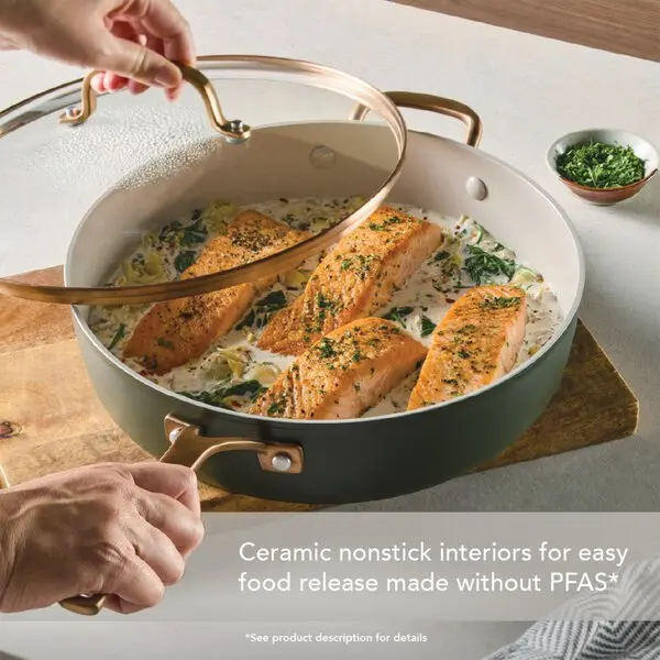 KITCHENAID Hard Anodized Ceramic Induction Evergreen 2 Qt. Covered Saute Pan